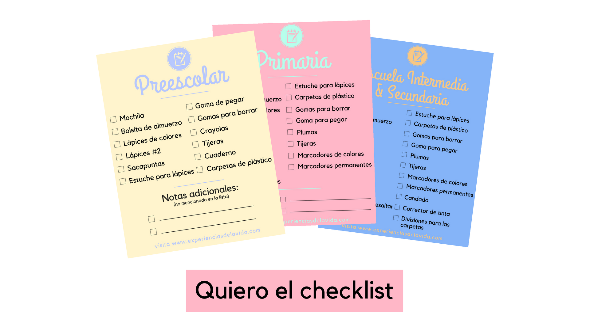 REGRESO A LA ESCUELA: Un checklist completo de todo lo que necesitas ...